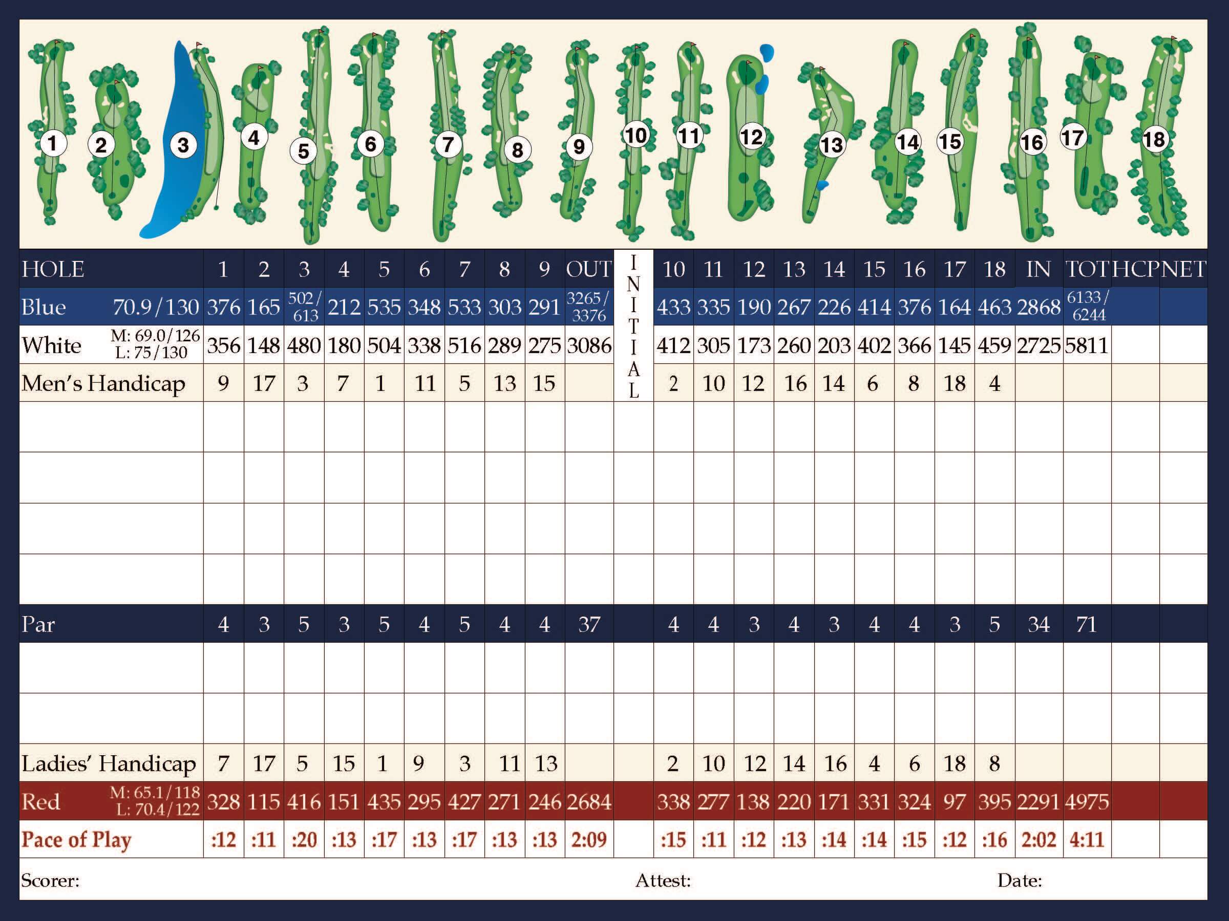 Map & Scorecard - Lake Lawn Resort
